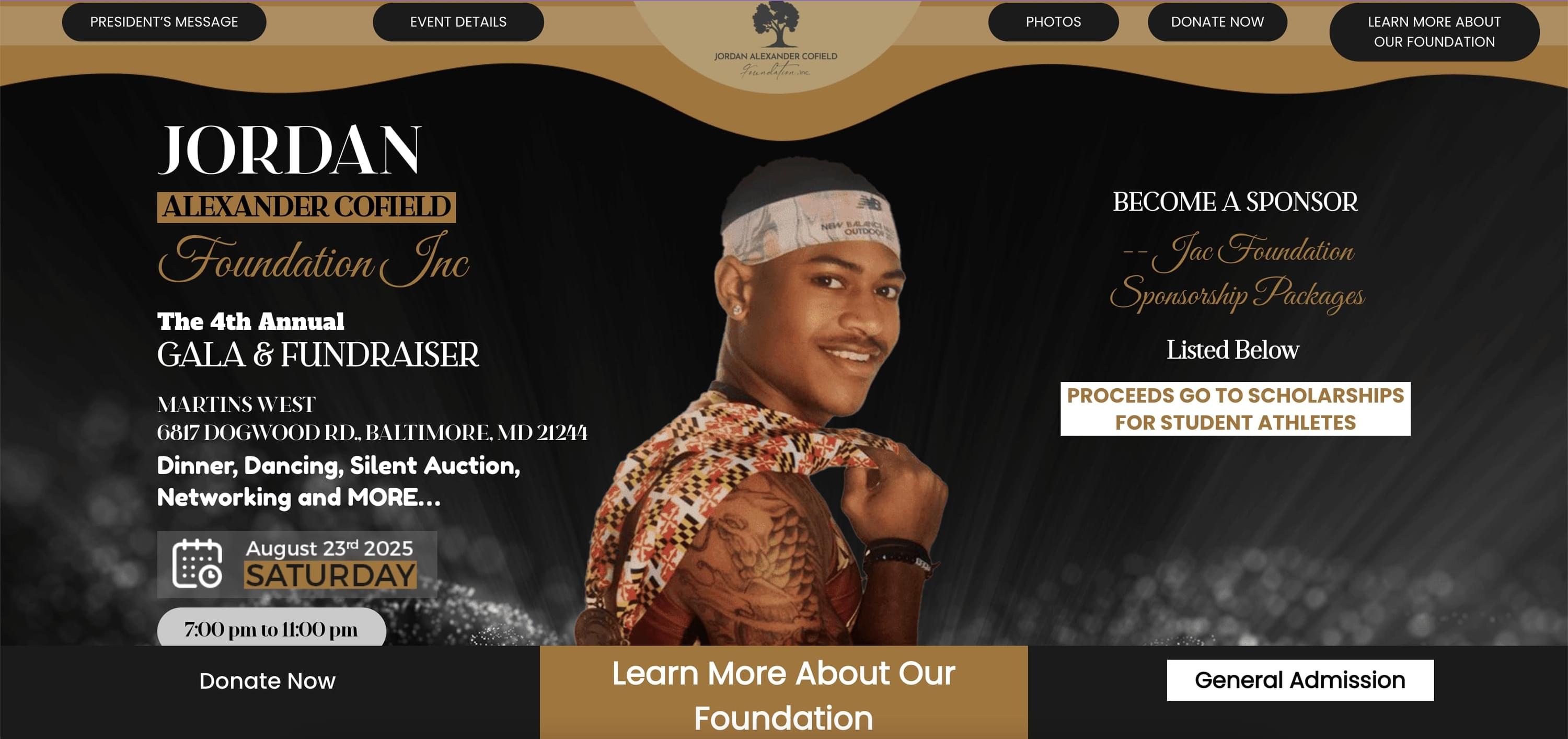 Gala Sponsorship Become a Sponsor Page - Jordan Alexander Cofield ...