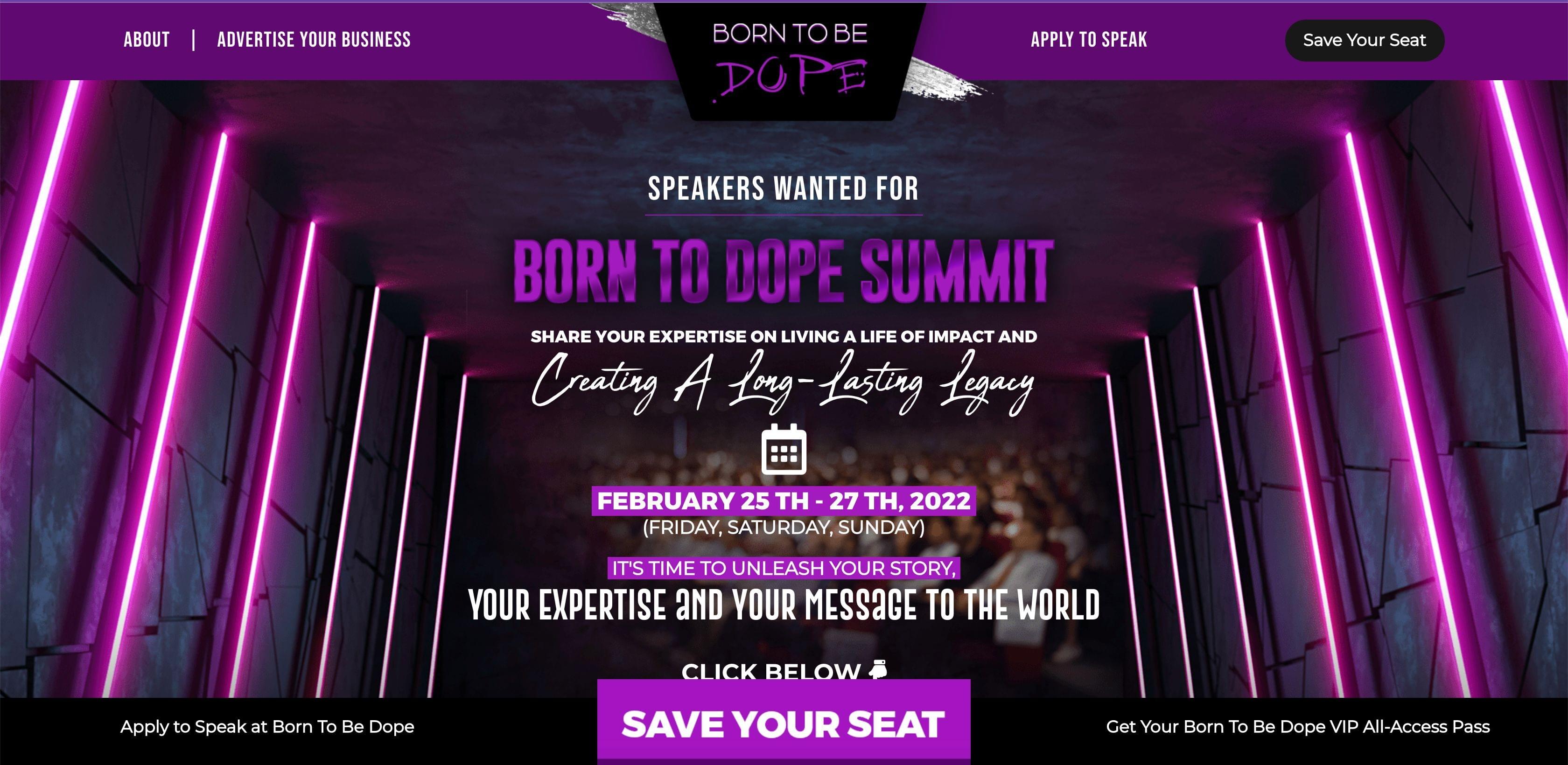 Become A Speaker Page Born To Be Dope Summit
