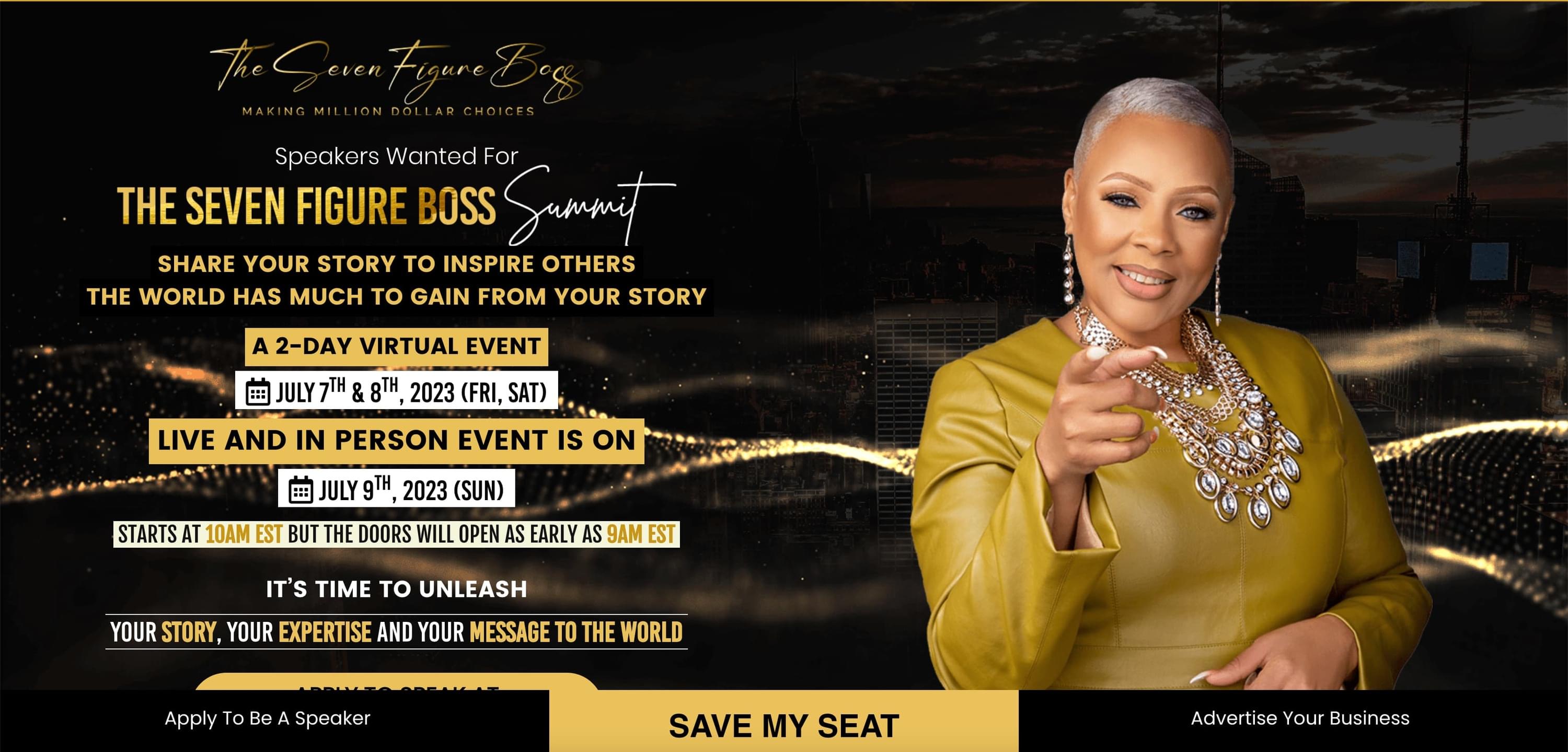 Apply To Speak - The Seven Figure Boss Summit - Adrienne Velazquez